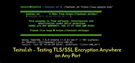 testssl sh testing tls ssl encryption anywhere on any port laptrinhx