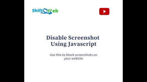 disable screenshot using javascript youtube