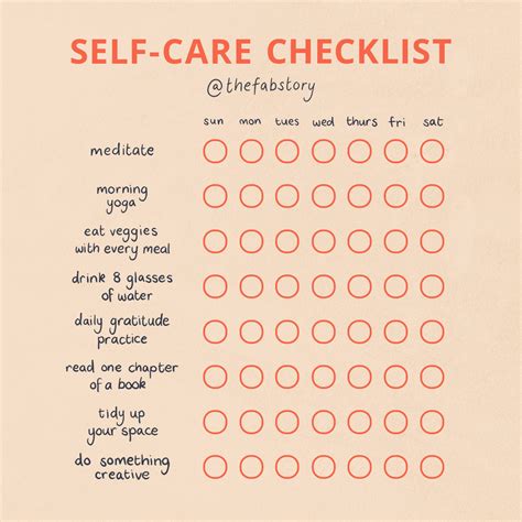 Printable Daily Self Care Checklist Nbkomputer
