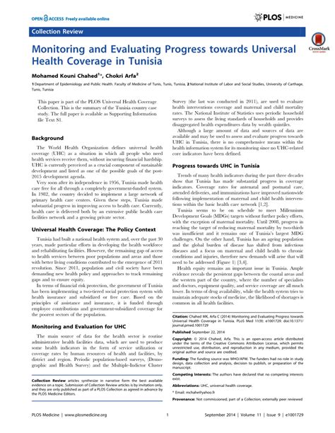 Pdf Monitoring And Evaluating Progress Towards Universal Health