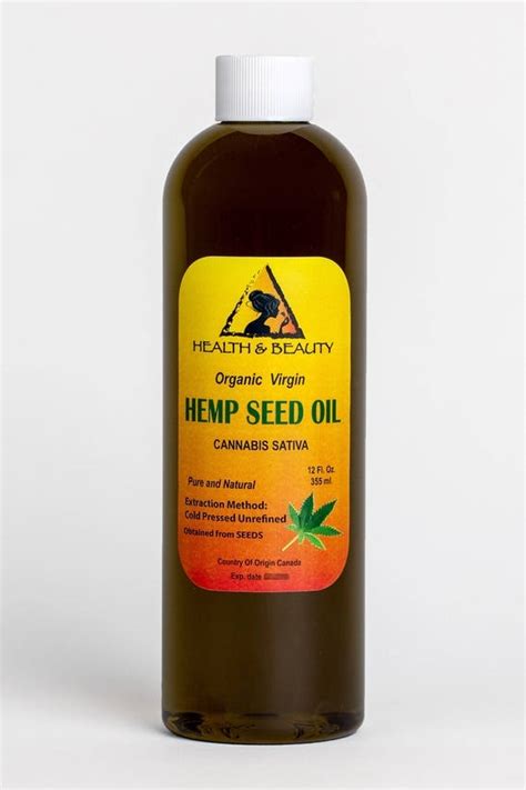 12 Oz Hemp Seed Oil Unrefined Organic Carrier Cold Pressed