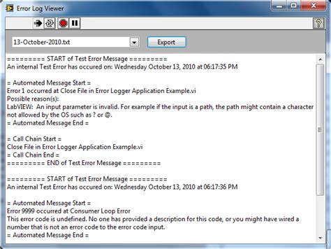 error logger ni community