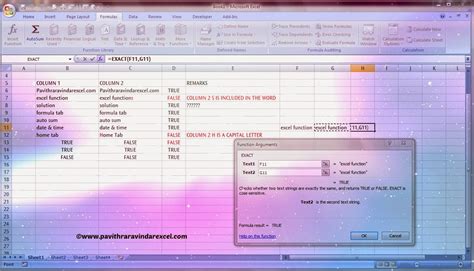 how to compare cells with excel exact function how to use exact