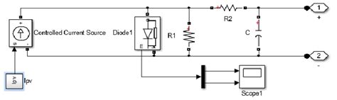equivalent model of pv system in matlab simulink with input and output