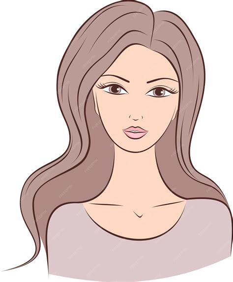 Premium Vector Woman With Long Hair Vector Illustration