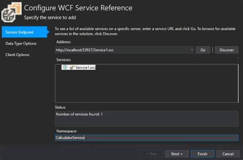 consuming wcf service in core csharp star