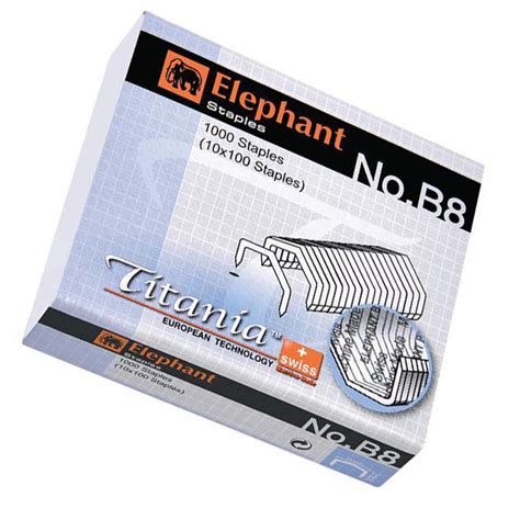 Elephant Titania No B8 Staples ลูกแม็กหลังมุมสามเหลี่ยม ลวดเย็บกระดาษ 1