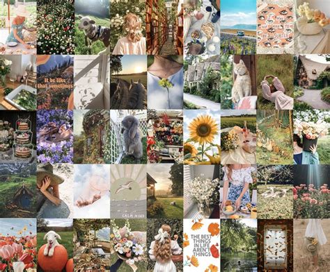 Cottagecore Wall Collage Kit Vintage Wall Collage Kit Boho