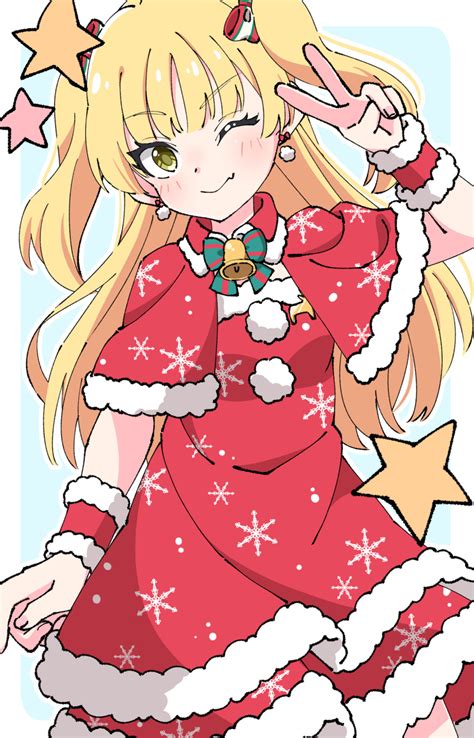 Safebooru 1girl Absurdres Bell Blonde Hair Blue Background Blush