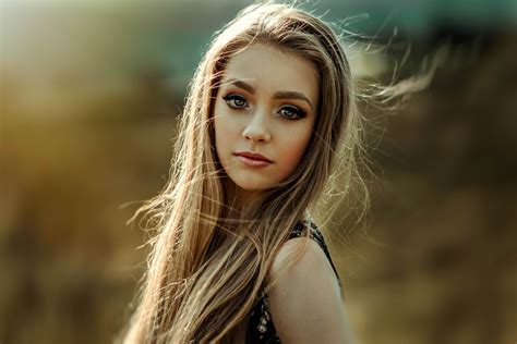 Wallpaper Face Women Blonde Depth Of Field Long Hair Fashion