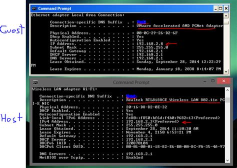 windows 7 vmware player vm has no network connection static host