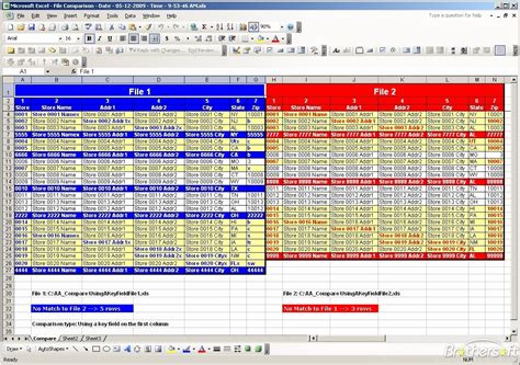 how can i compare data in two excel spreadsheets — db