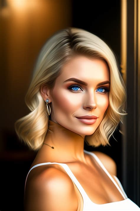 Lexica Slavic Blonde 30 Years Old Women Short Hair And Blue Eyes