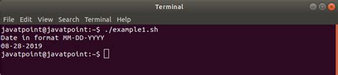 bash date format javatpoint