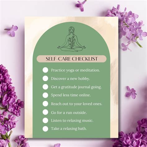 Printable Self Care Routine Checklist Self Care And Wellness Digital