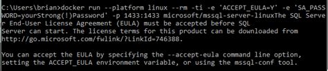 running mssql server linux on windows using lcow