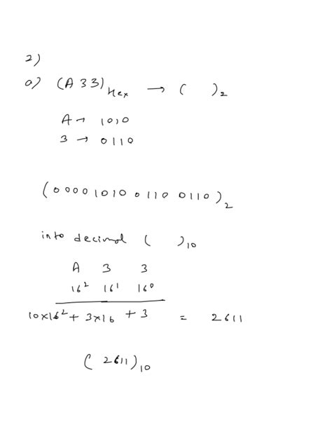 2 convert the following hexadecimal numbers into decimal and binary