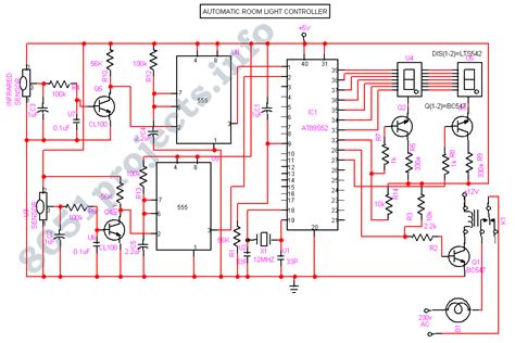 automatic room light controller with visitor counter using