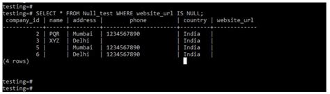 postgresql is null how is null operator work in postgresql