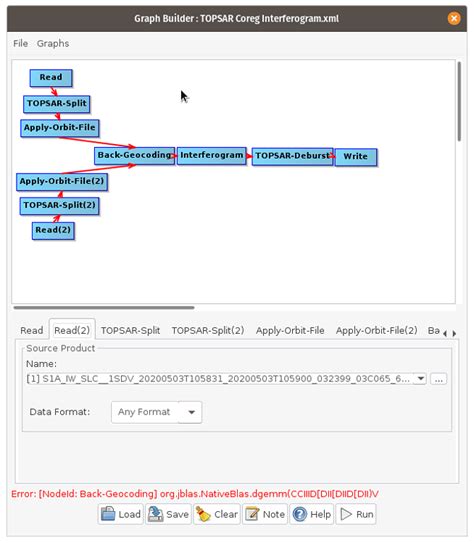 a bug in snap linux version for topsar back geocoding interferometry