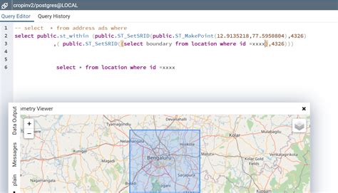 java postgis query within function not working as