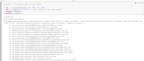 bash rdd pipe throwing java lang illegalstateexception for grep i
