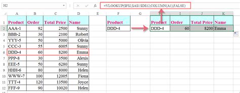 how to vlookup and return whole entire row of a matched value in excel