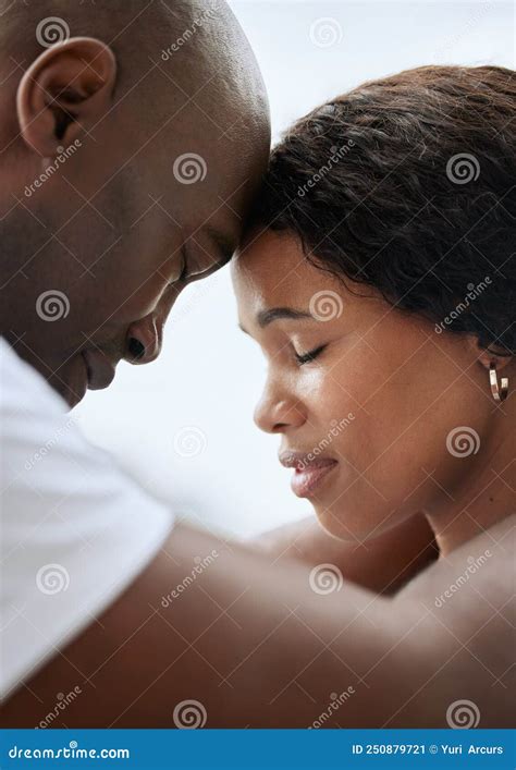 Closeup Of A Young African American Married Couple Standing Face To