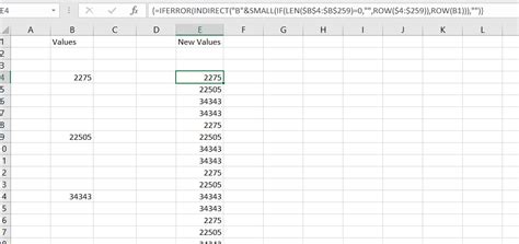how to make formula take value from the next non blank cell while