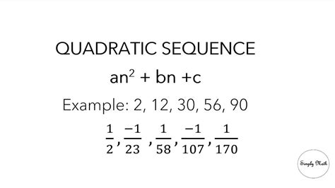 Finding The Rule For Quadratic Sequences Examples With Fractions And
