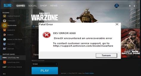 dev error 6068 on call of duty modern warfare and warzone let s fix it