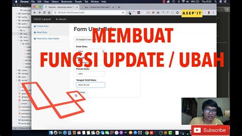 crud laravel fungsi update part 7 youtube