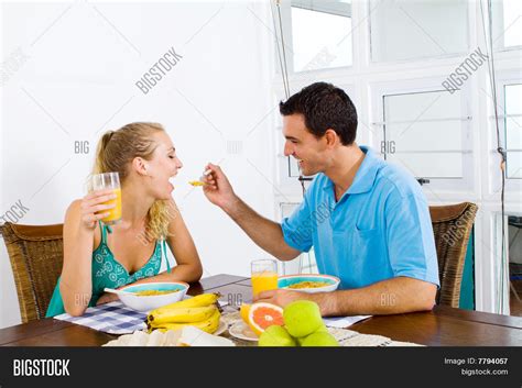 Loving Husband Feeding Image And Photo Free Trial Bigstock