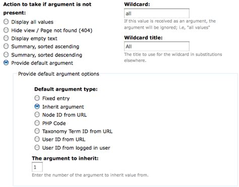 views argument inherit