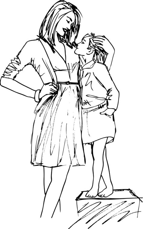 How To Draw A Mom And Daughter Hugging Easy How To Draw A Mom Hugging