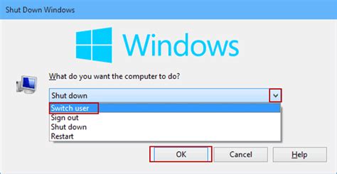 switch user button missing windows 10