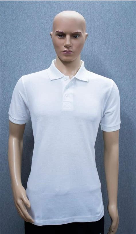 Poly Cotton Plain Mens White Polo T Shirts At Rs 169 Piece In Tiruppur
