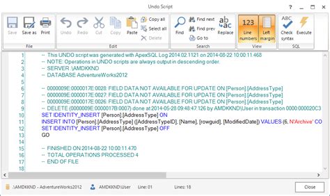 cómo recuperar datos de sql server de operaciones update y delete