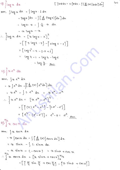 Sn Dey Solution For Class 12 Definite Integral Exercise 9a নির্দিষ্ট