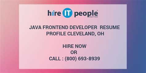 java frontend developer resume profile cleveland oh hire it people
