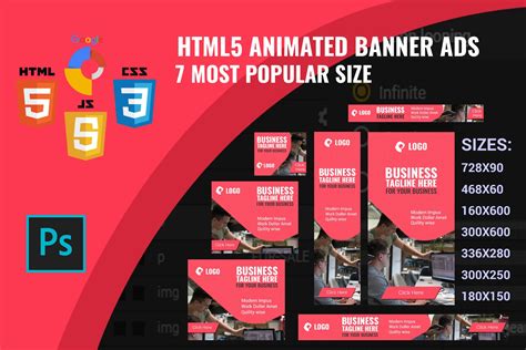 html5 banner ads template creative html css themes ~ creative market