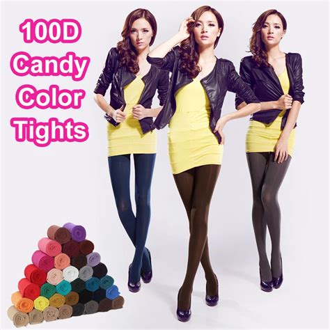 22colors Woman Sexy Tights Candy Color 120d Pantyhose Multicolour