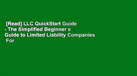 [read] llc quickstart guide the simplified beginner s guide to
