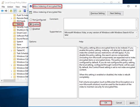 how to index encrypted files in windows 10 quickly