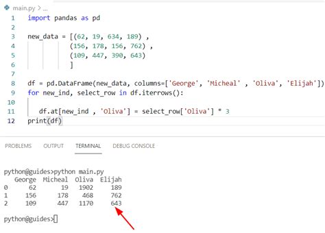 python pandas dataframe iterrows