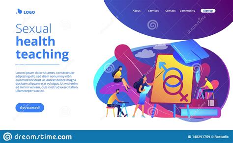 Sexual Education Concept Landing Page Stock Vector Illustration Of