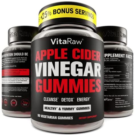 Organic Apple Cider Vinegar Gummies With The Mother Energy Boost Plus