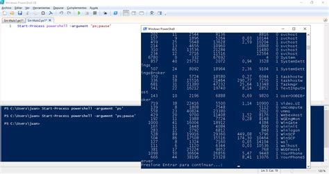 ejecutar powershell con argumentos mediante el cmdlet start process