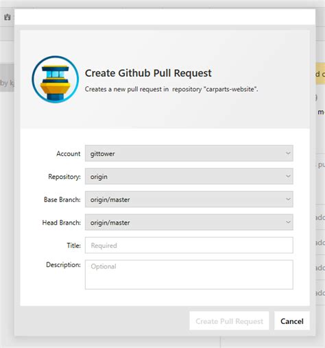 creating a pull request tower help
