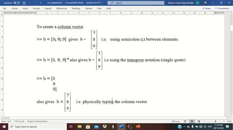 matlab chapter 2 numeric arrays youtube